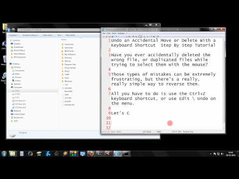 Undo an Accidental Move or Delete With a Keyboard Shortcut Step By Step Tutorial | EasyVideoSeries