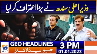 Geo Headlines Today 3 PM | President Alvi, PM Shehbaz, others celebrate arrival of 2023 | 1 jan 2023