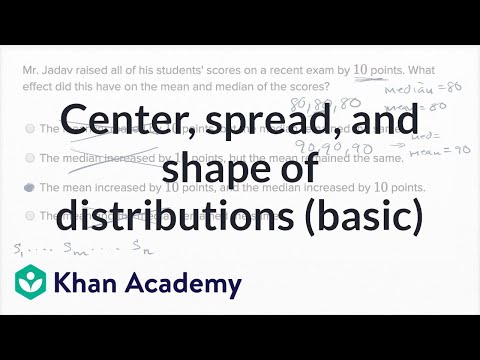 Center, spread, and shape of distributions — Basic example (video ...