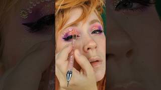 pink & purple rhinestone euphoria makeup | neon glitter eyeshadow