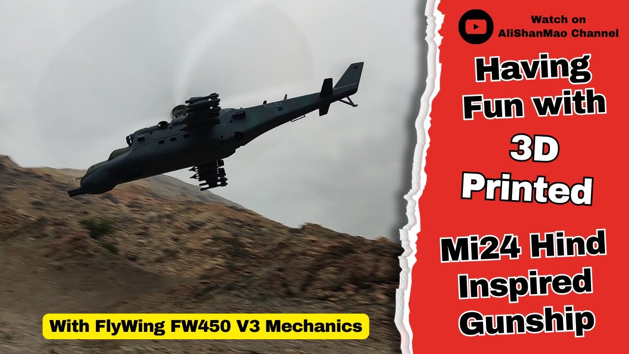 WarKroc X470 – Mi24 Inspired Gunship RC Helicopter Fuselage Kit – Retractable Landing Gear ...