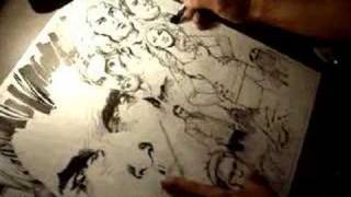 Jim Lee finishes Heroes TPB cover inking background