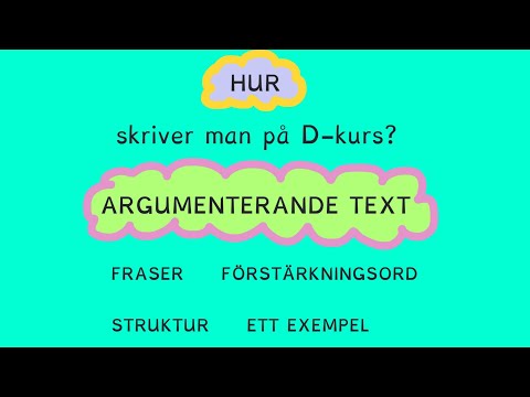 Träna att skriva en argumenterande text | sfi 3d1