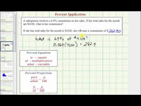 Ex: Percent Application – Commission Amount Given Percent of Sales ...