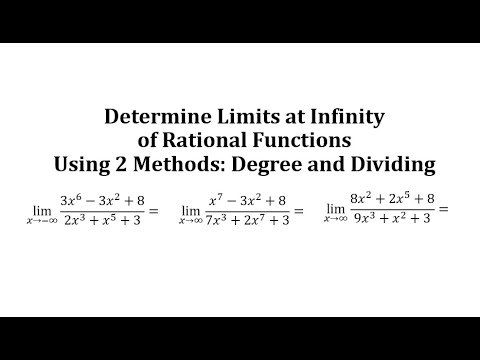 Determine Limits at Infinity of Rational Functions Using 2 Methods: Degree and Dividing | Math ...