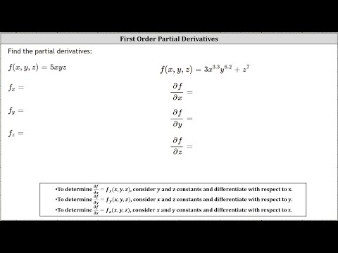 Determining Partial Derivatives: Functions of Three Variables | Math Help from Arithmetic ...