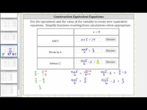 Determine Equivalent Equations Given x = a (3 Operations) Ex 1 | Math ...