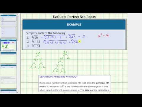 Simplify Perfect Nth Roots | Math Help from Arithmetic through Calculus ...