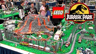 Massive LEGO Jurassic Park with Huge Volcano at Bricks Cascade 2023