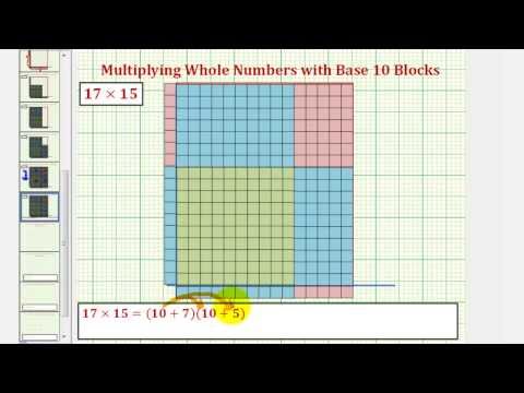 Ex 2: Multiplying Whole Numbers with Base 10 Blocks Using Area | Math Help from Arithmetic ...