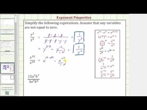 Ex: Quotient and Negative Exponent Properties | Math Help from Arithmetic through Calculus and ...