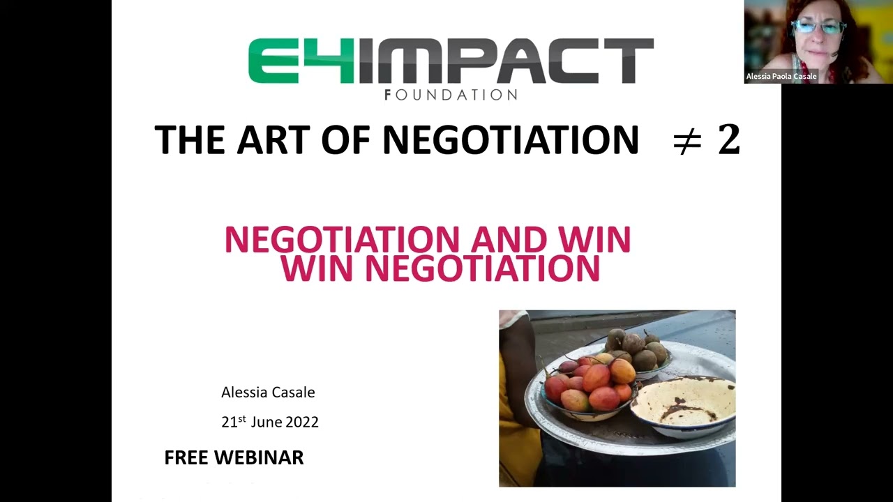 Free webinar 2 – The art of negotiation | E4Impact
