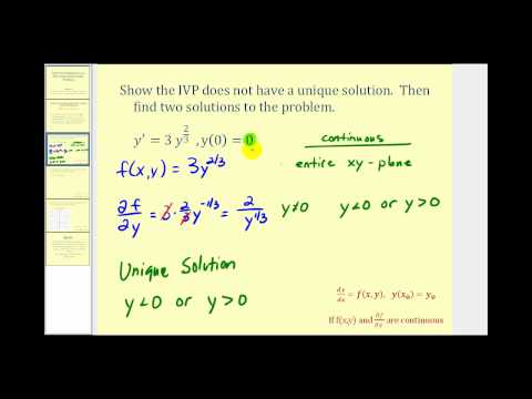 Find Two Solutions to a First Order Differential Equation Initial Value Problem | Math Help from ...