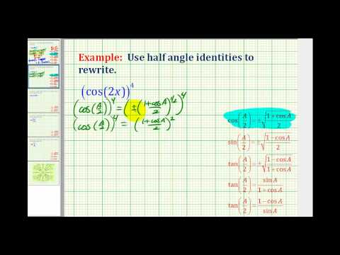 Example: Rewrite a Trig Expression Using a Half Angle Identity | Math Help from Arithmetic ...