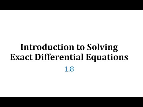 (1.8) Introduction to Solving Exact Differential Equations | Math Help ...