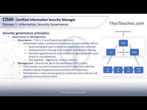 CISM Domain 1: Information Security Governance - Governance, Management, standards, and ...