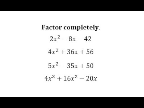 Factoring Trinomials with Common Factors (Form a(x+b)(x+c)) | Math Help ...