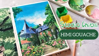 Studio ghibli painting tutorial / Kiki’s Delivery Service / Himi jelly gouache / Paint with me ????