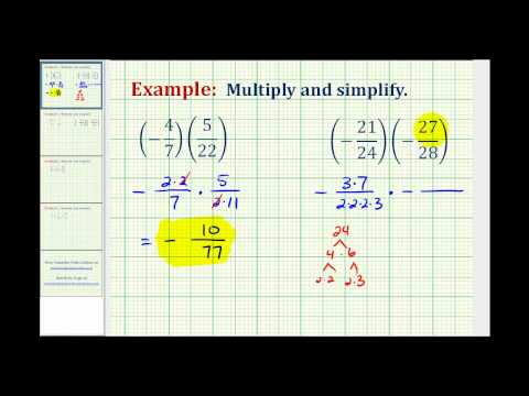 Ex: Multiplying Signed Fractions | Math Help from Arithmetic through Calculus and beyond