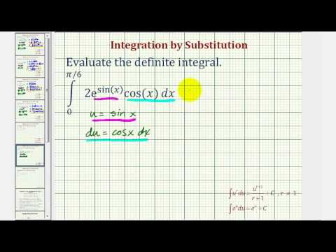 Ex: Definite Integration Using Substitution Involving Exponential and Trig Functions | Math Help ...