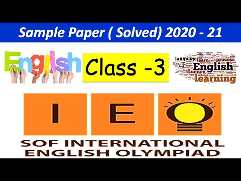IEO – Class : 3 | Solved Sample Paper of 2020-2021 | National English Olympiad | SOF – IEO ...
