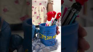 Organize with Superhero Style | Captain America & Spider-Man Pen Holders | Marvel Desk Accessories