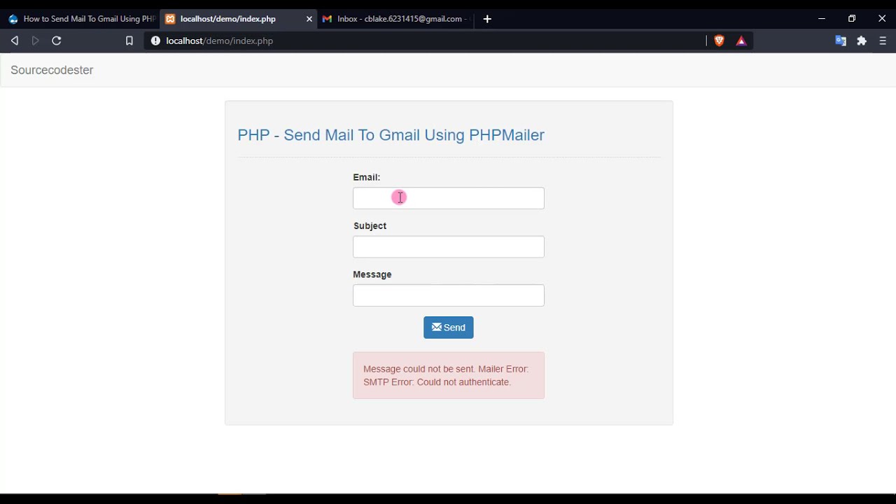 How to Send Mail To Gmail Using PHPMailer Tutorial
