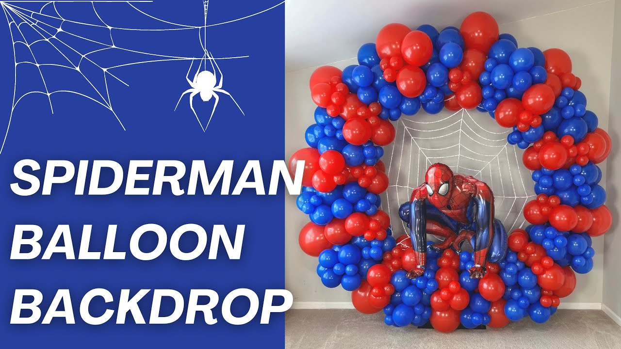Spider-Man Themed Balloon Backdrop For Birthday Parties