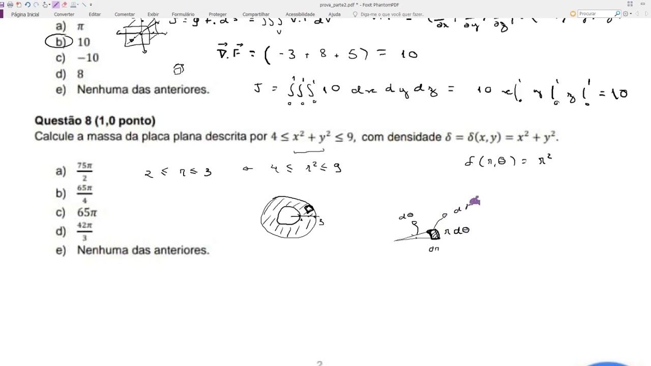 Cálculo 2 - Prova: Eng. de Prod. - Parte 3