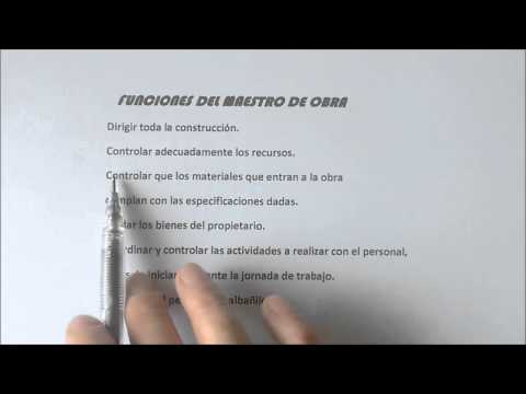 FUNCIONES Y RESPONSABILIDADES DEL MAESTRO DE OBRA