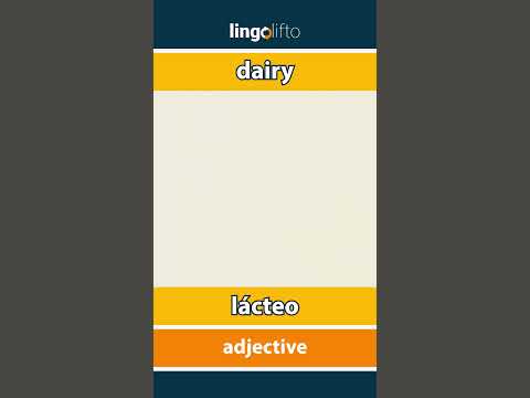 🇬🇧🇪🇸 dairy - lácteo : learn English : aprendamos inglés : vocabulary builder