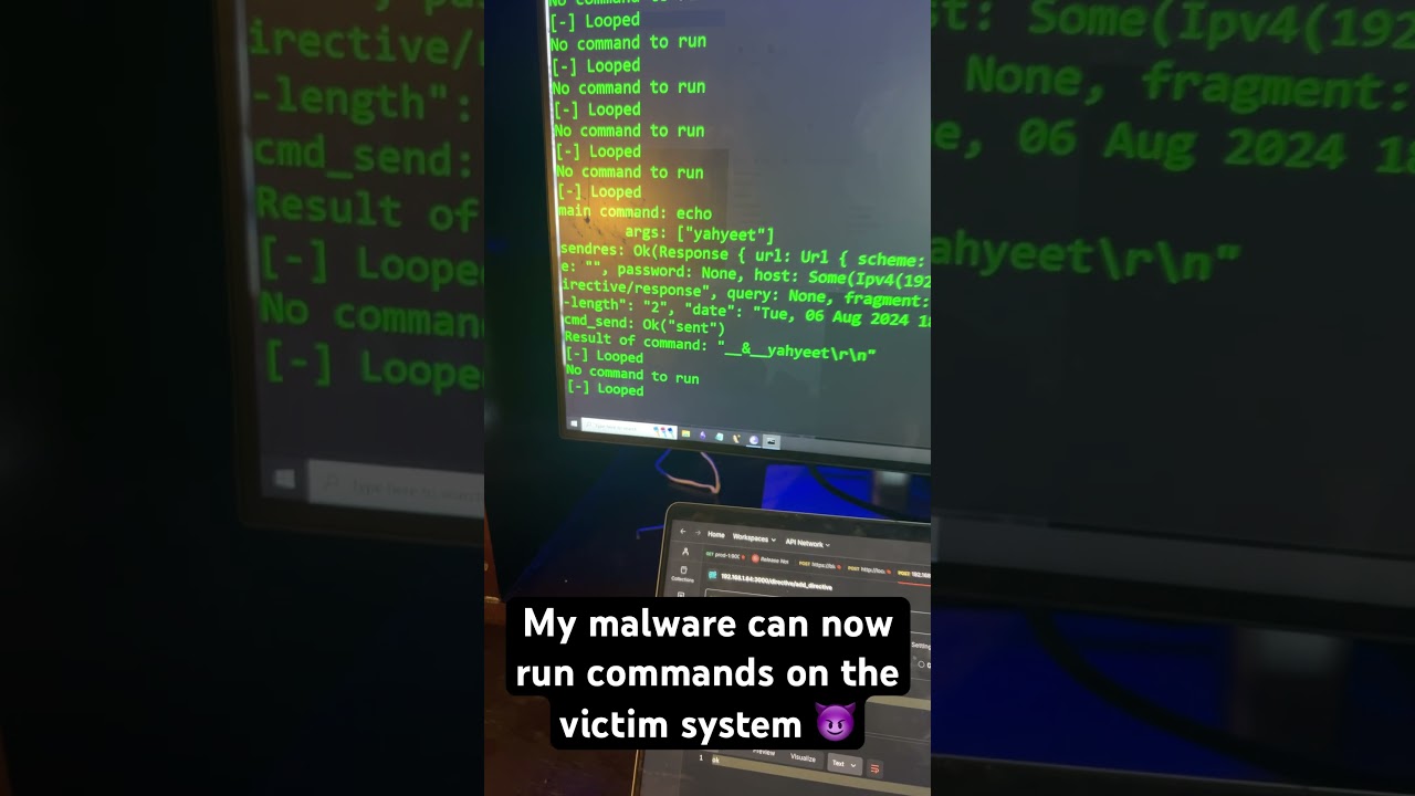 My Rust malware functions as a Remote Access Trojan (RAT) now #malware #infosec #cybersecurity
