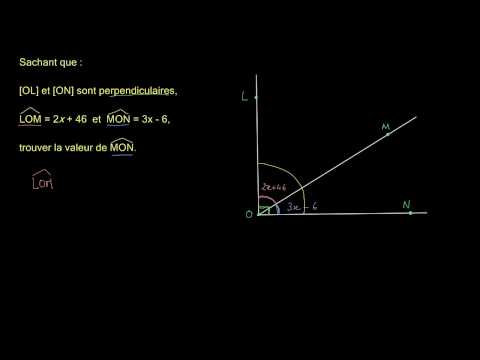 Deux angles complémentaires dont les mesures sont données en fonction ...