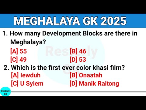 Meghalaya GK 2025 || Meghalaya General Knowledge for all competitive examinations || 1