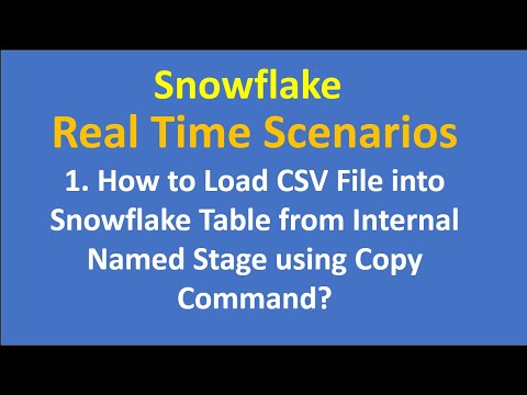 1.How to Load CSV File into Snowflake Table from Internal Named Stage using Copy Command? VCKLY Tech