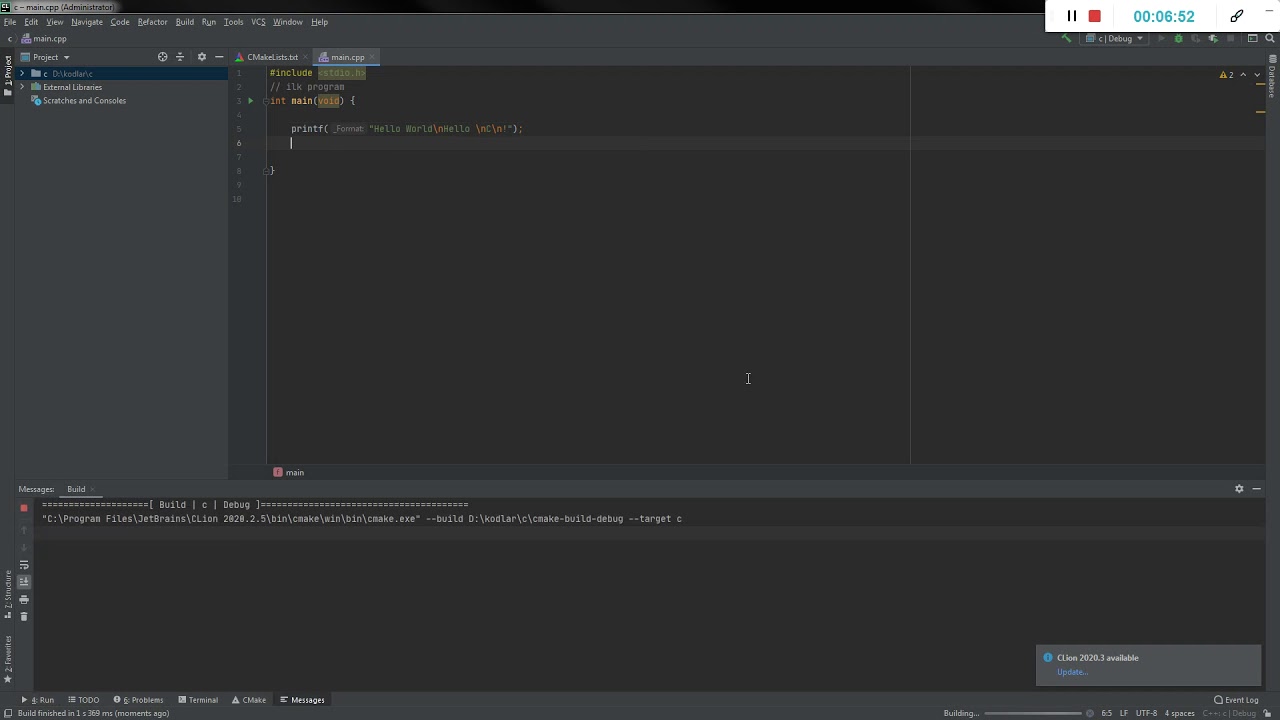C Programlama Ders-1: C programlamaya Giriş