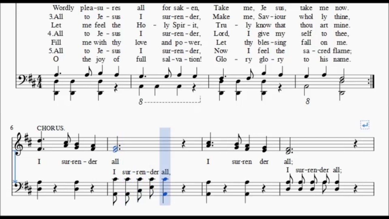 I surrender all (partitura/sheet music - MuseScore)
