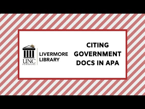 Citing Government Documents APA 7th