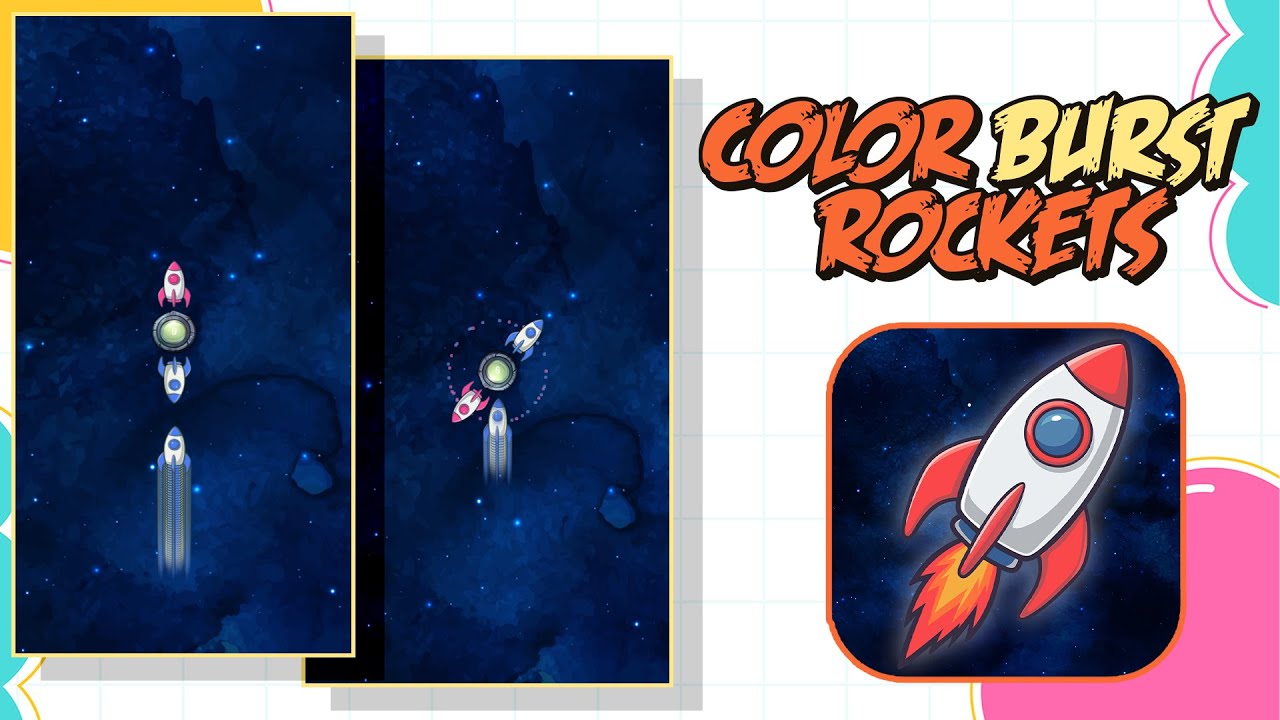 Color Burst Rockets || Construct 3 Game Template || Source code