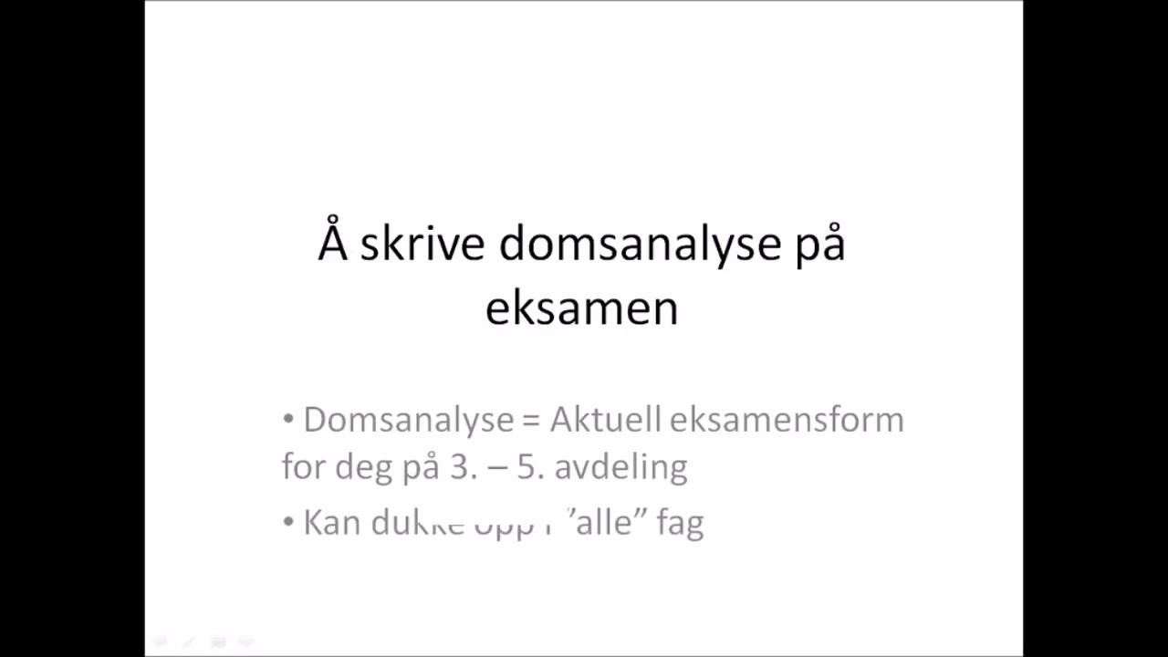 Å skrive domsanalyse på eksamen