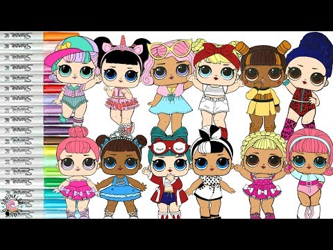 LOL Surprise Dolls Coloring Book Compilation Color Swap Dawn Fierce Drag Racer Ice Sk8er Unicorn