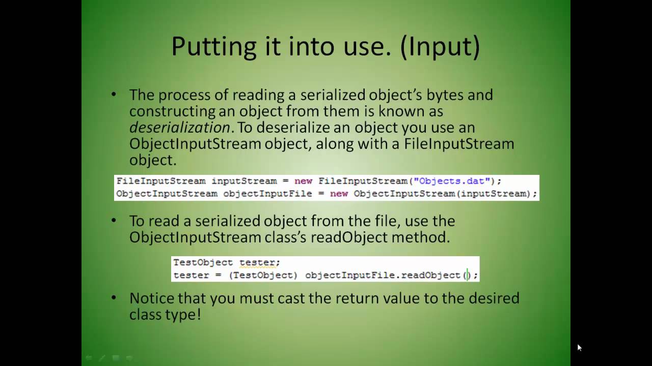 Object Serialization Lesson - Java