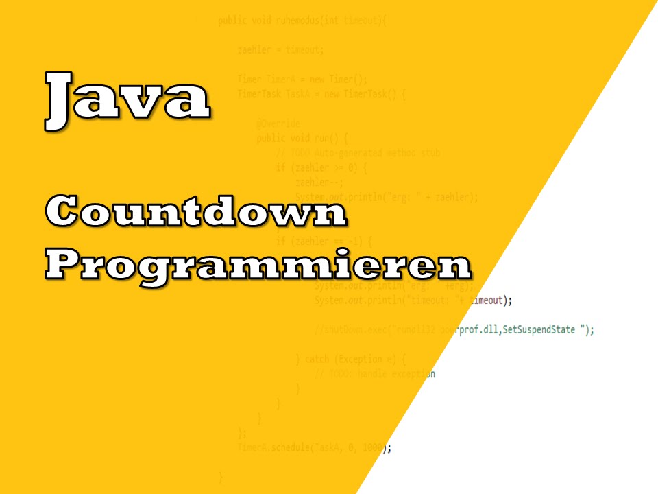 Java Countdown Programmieren | Tutorial