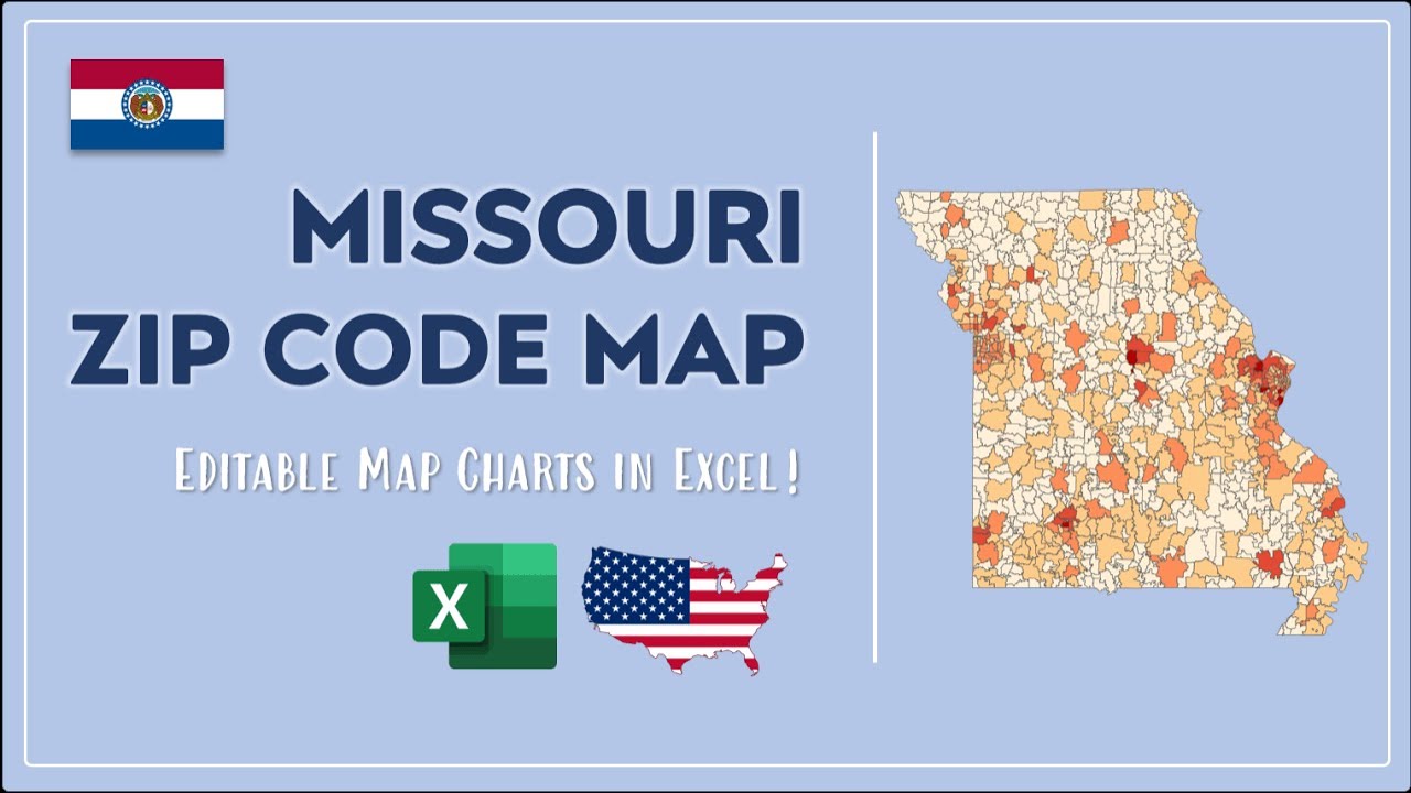 Missouri Zip Code Map in Excel - Zip Codes List and Population Map