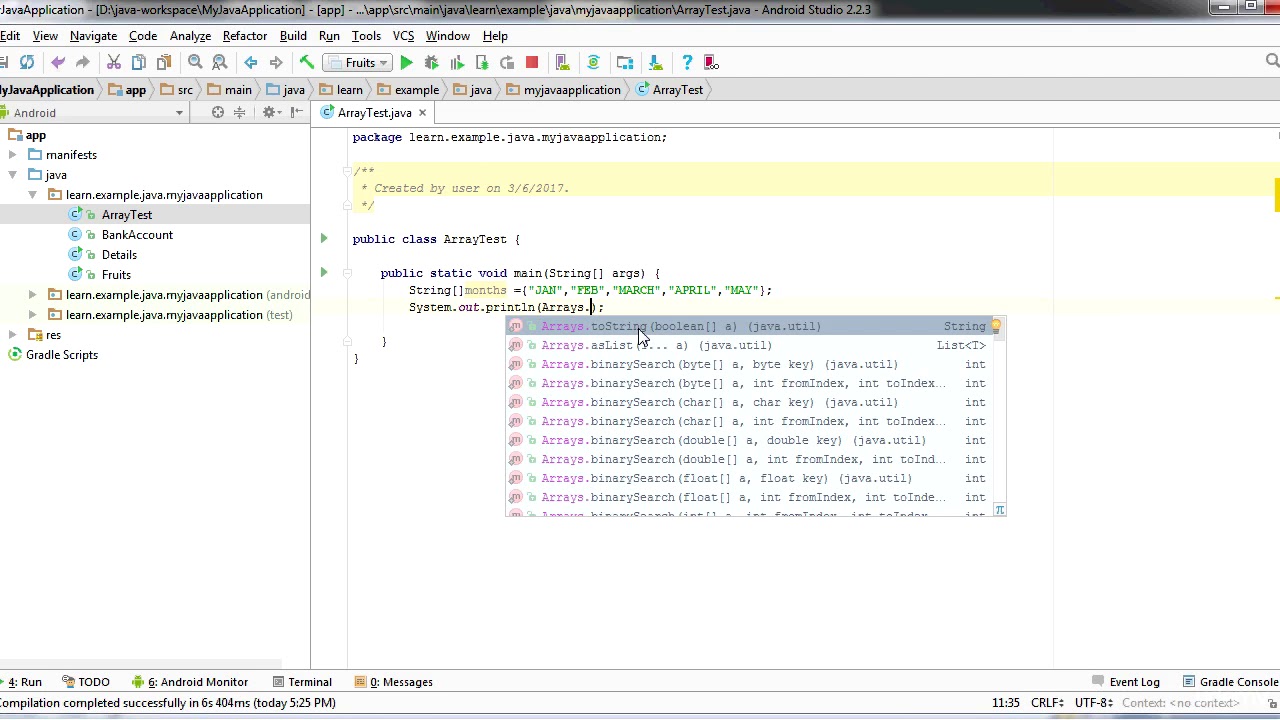 16  Implement Single Dimensional Array in Java code Part 1