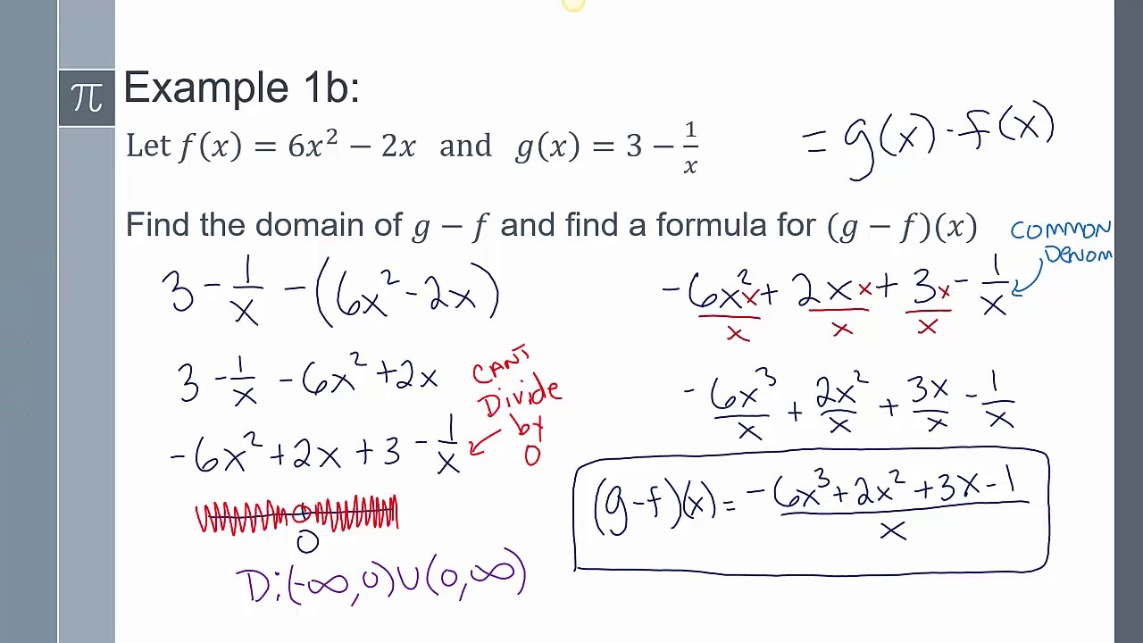 Precalculus- Lesson 5-1 Function Notation:  Function Arithmetic