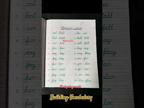 40 rhyming words #trending #english #education #cursive #shorts #cursive #vocabulary #song #rhymes