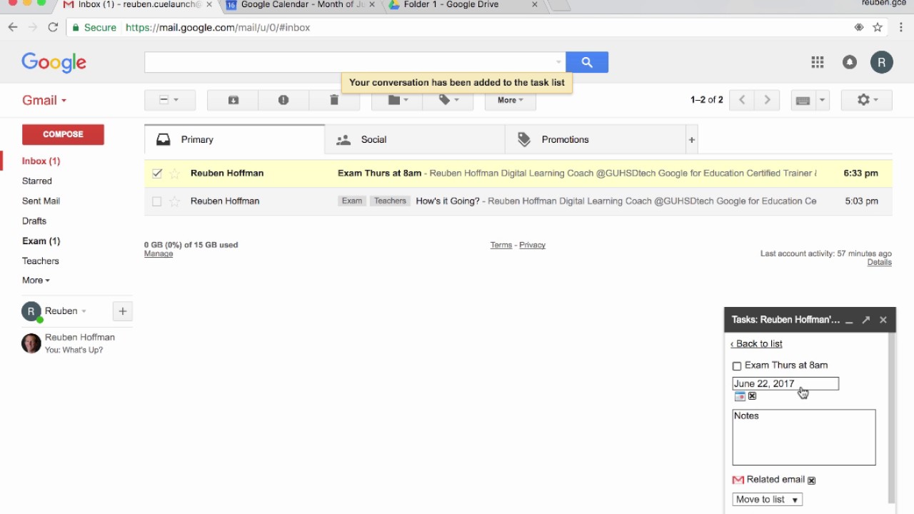 Gmail: Create a Task from an Email