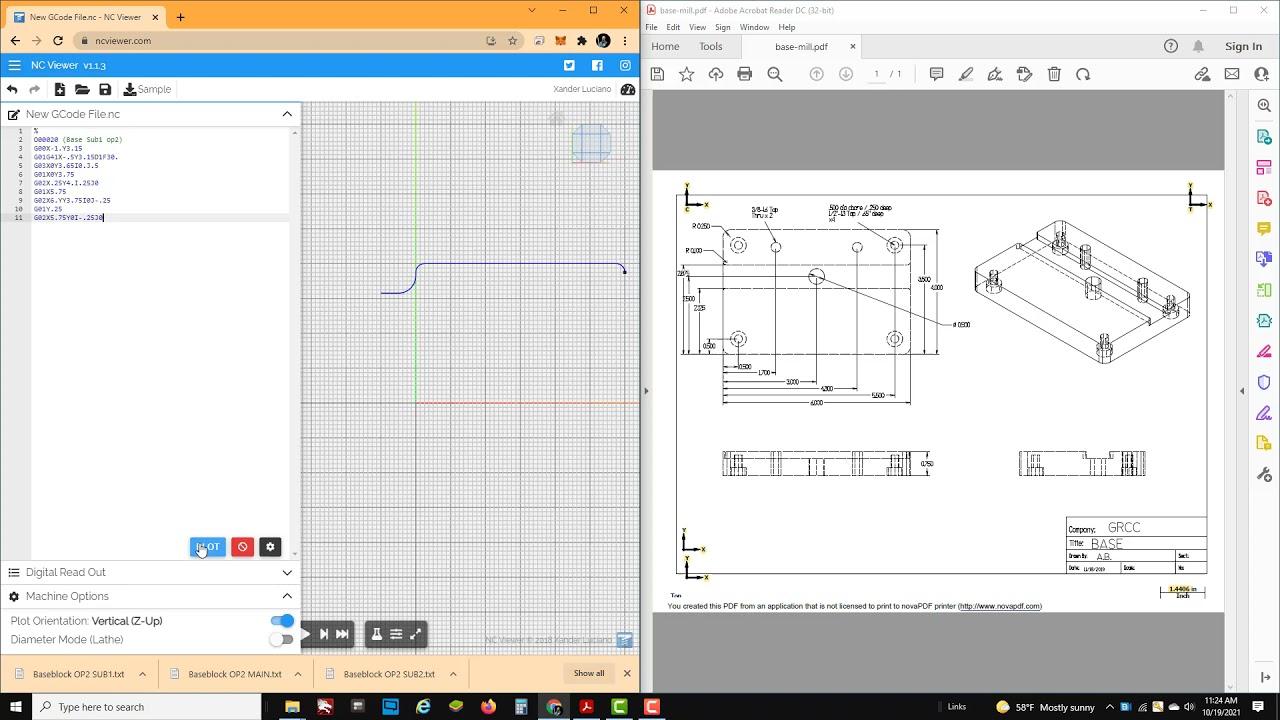BASE BLOCK OP 2 G-Code