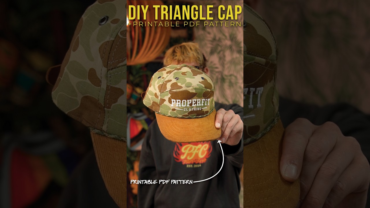 DIY 6-Panel Triangle Cap | Printable PDF Pattern #diy #hats #caps #sewing #diyprojects